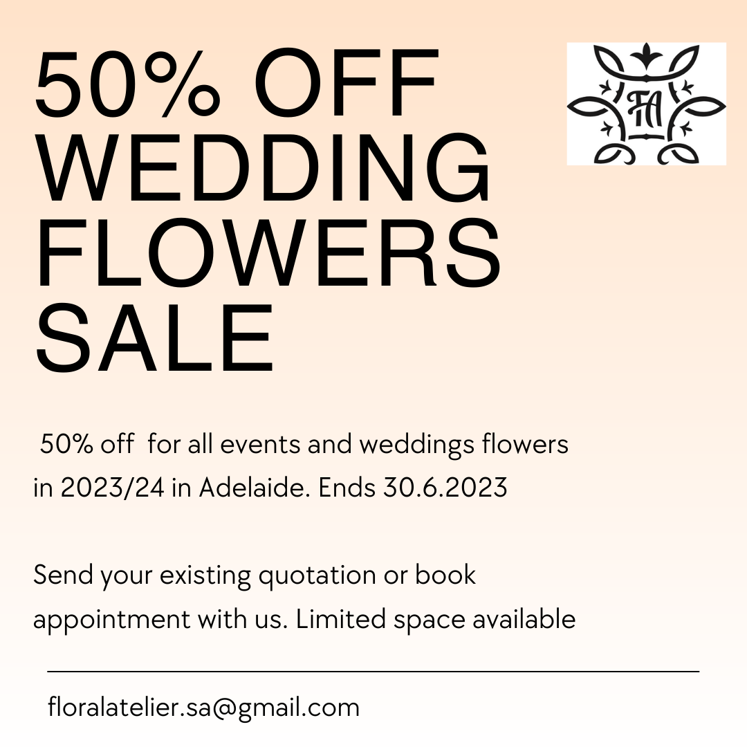50% off Wedding Flowers Sale Adelaide florist – Floral Atelier Australia